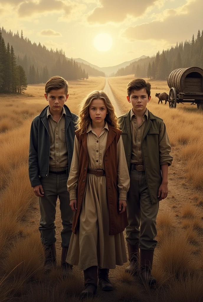 A movie poster of maxwell Jenkins, Abby Ryder Fortson, and Noah jupe ...