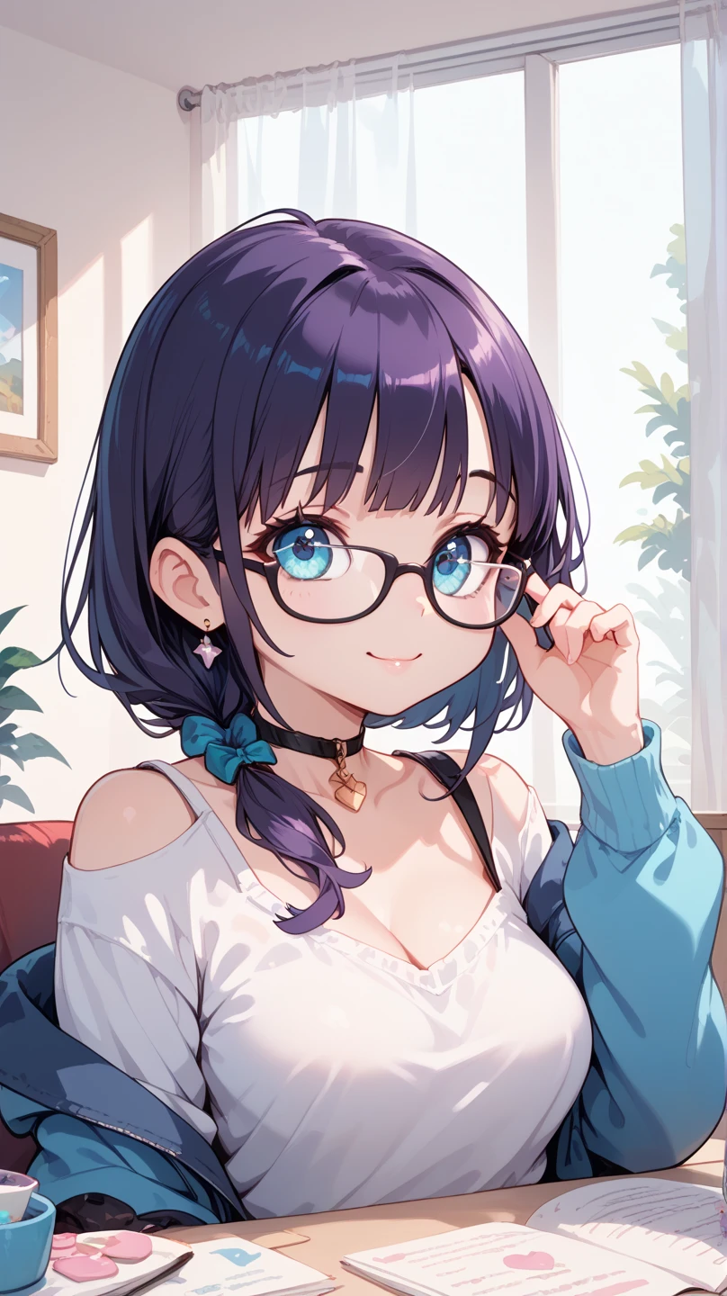 Loose, cute, glasses, stylis - SeaArt AI