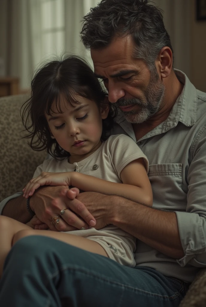 girl sitting on dad’s lap and his cock is getting hard under pants ...