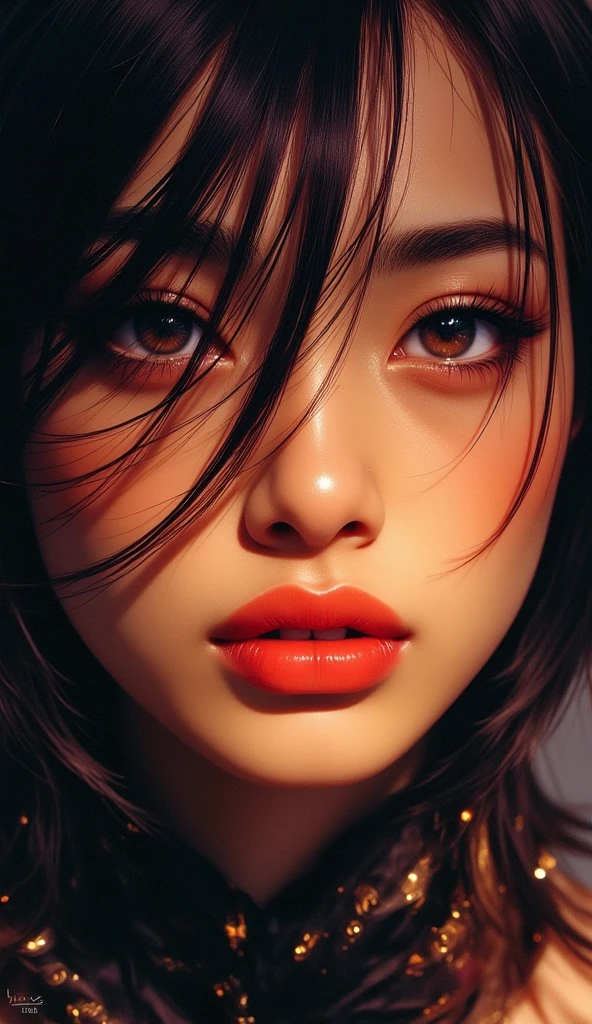 cksc style,, This digital painting is intense, atmospheric portrait ...
