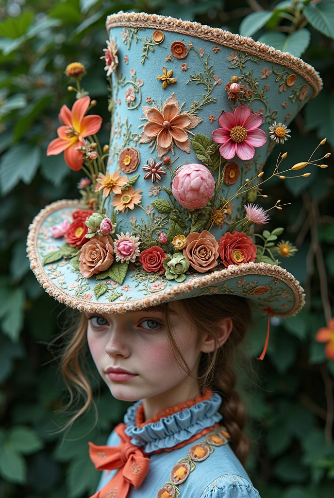 Crazy hat with an Alice in Wonderland theme - SeaArt AI