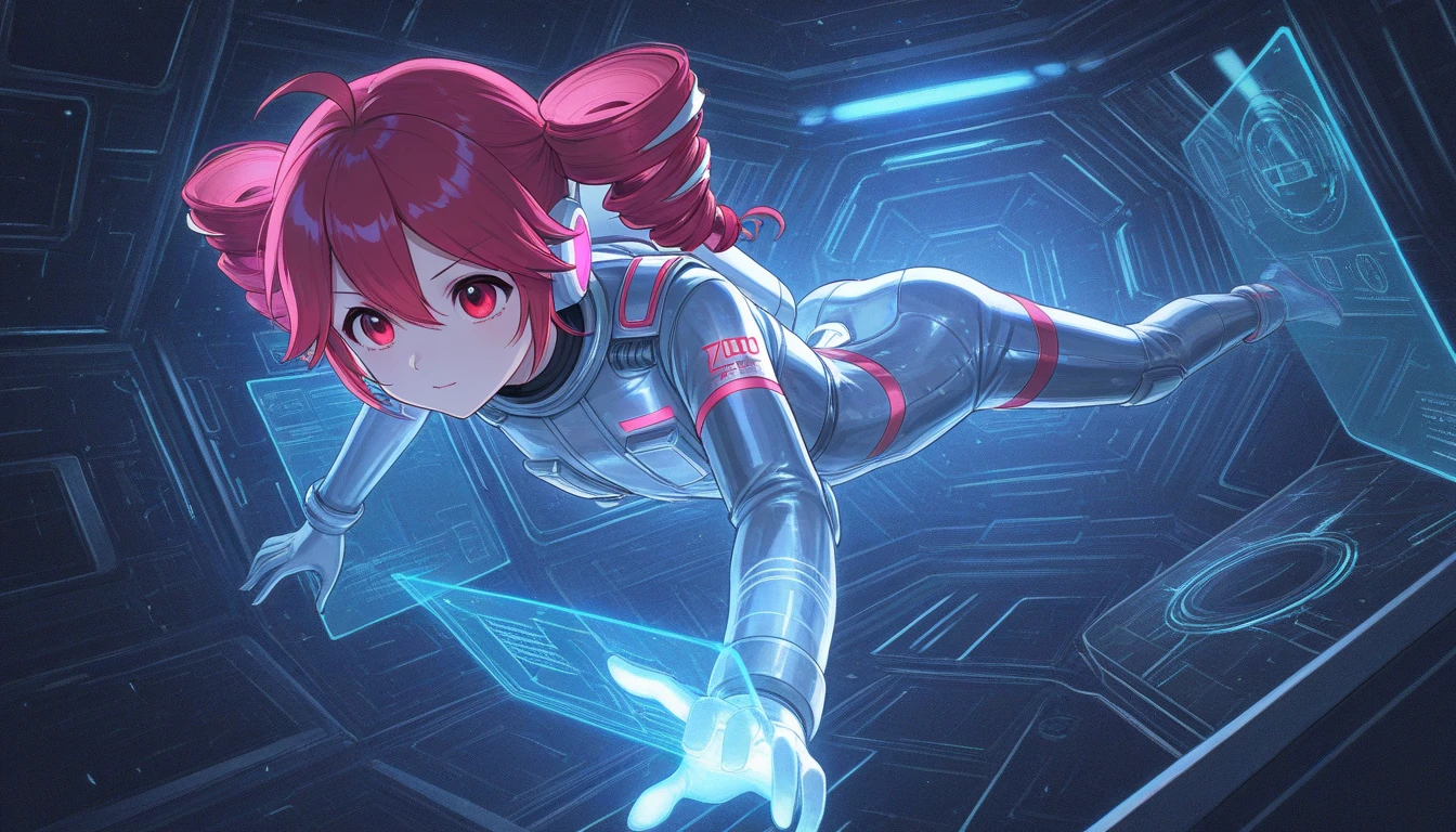 Space suit, Kasane Teto, dynamic poses, zero gravity environment ...