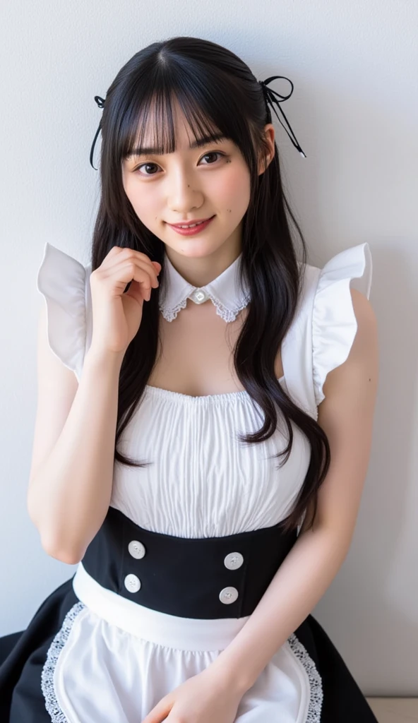 Sexy maid outfit in white and black, Japanese girl,Lolita,Poses where ...