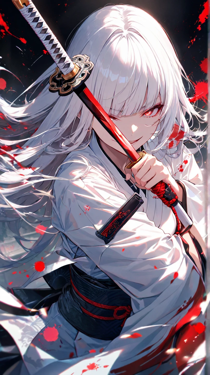 Masterpiece, best quality, ultra detailed. 1girl, Alone. Samurai - SeaArt AI