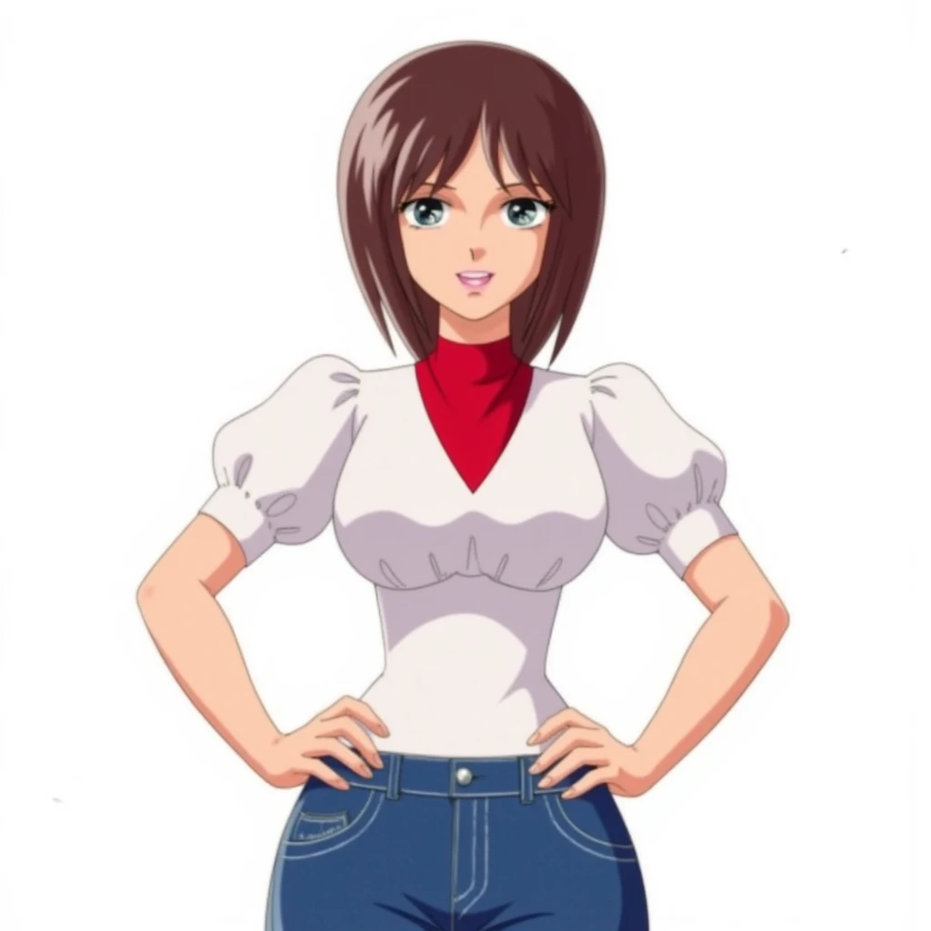 Portrait of an anime scene by S40r1k1d0 by Pelo Morado, white shirt ...