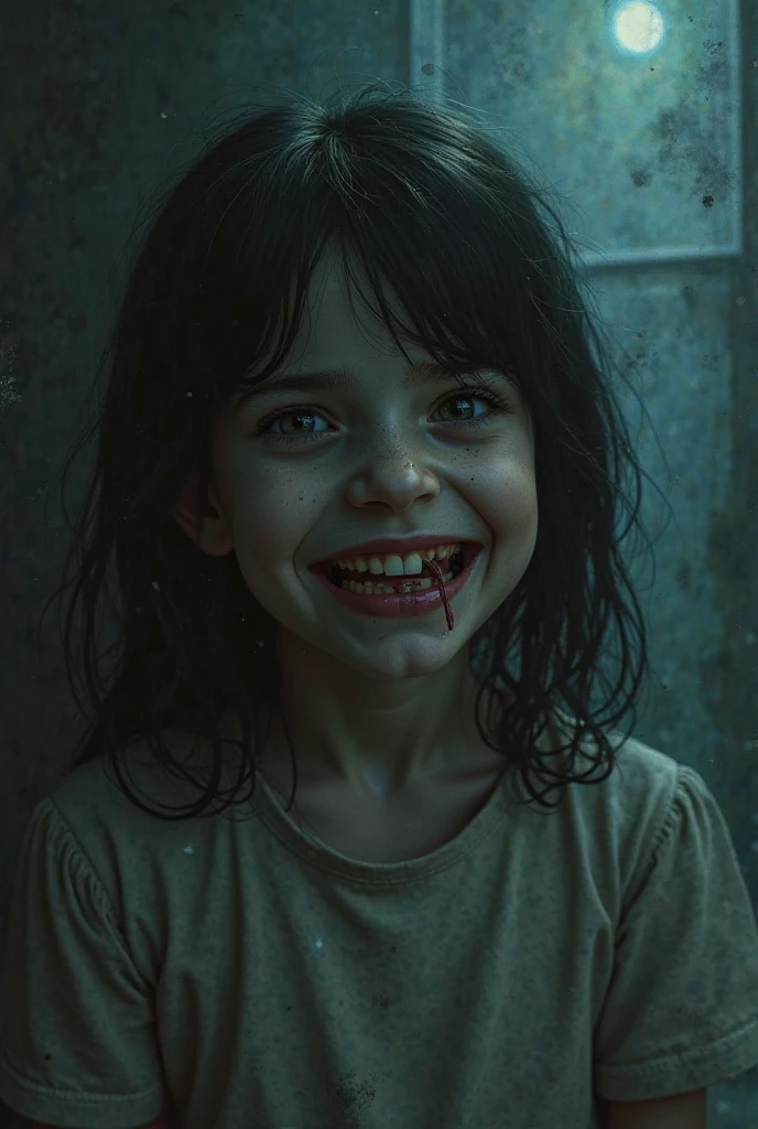 Girl smiling creepily - SeaArt AI