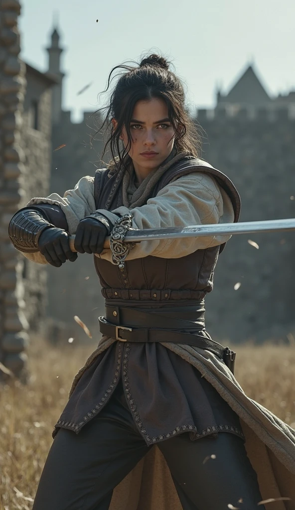 Game of Thrones、Aria Stark 、girl、sword、Realistic、fight - SeaArt AI