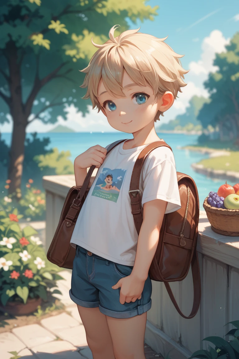 Cute Shota showing up outdoors - SeaArt AI