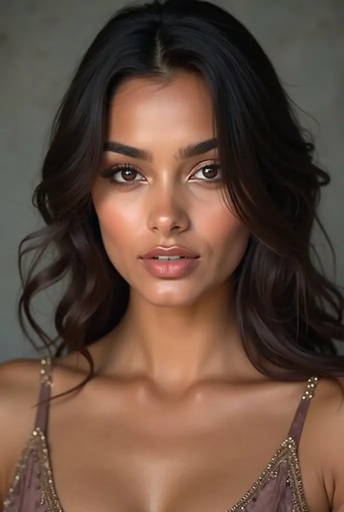 Recreate the first image but with a girl with an Indian complexion ...