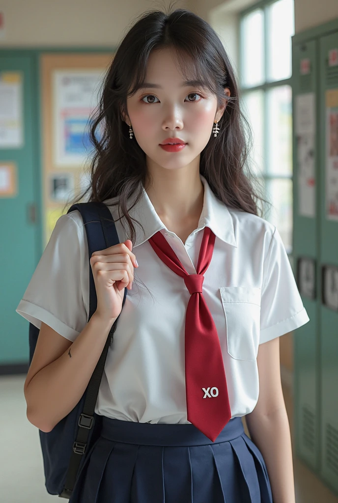 South Korean singer Jang Wonyoung in school uniform (Same Kiss uniform ...