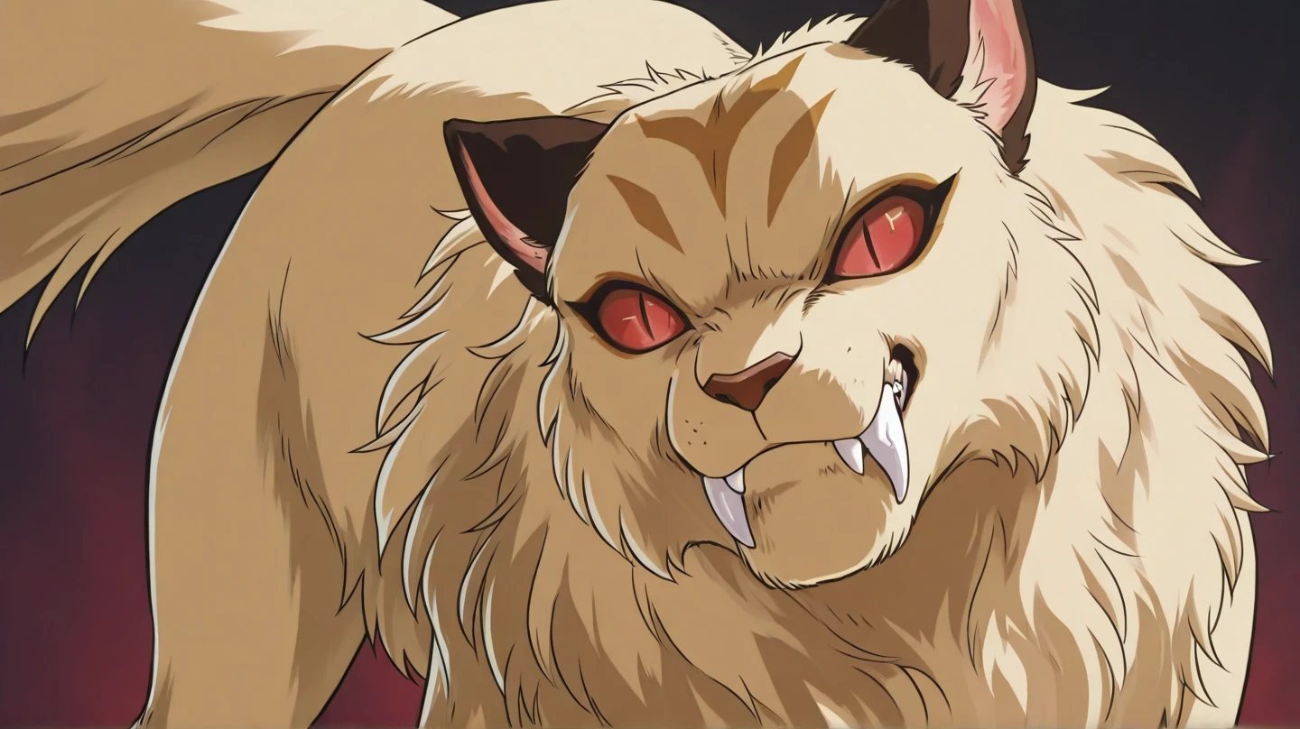 Kirara (transformed), solo, no humans, slit pupils, fangs out - SeaArt AI