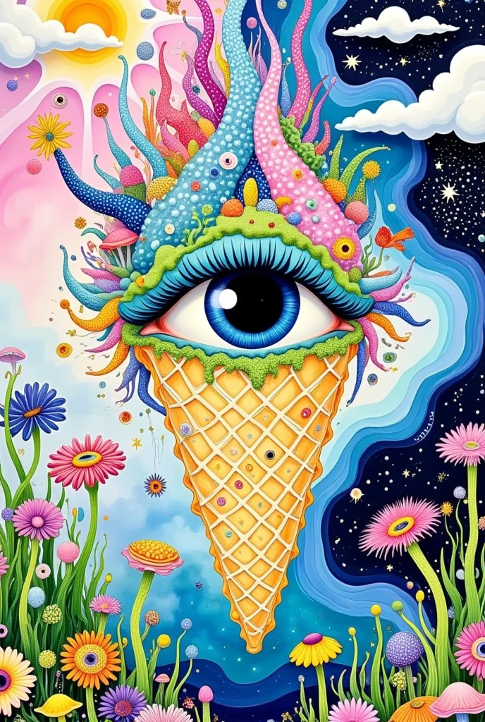 Graffiti, artist from the stars ，ice cream cone、Volcanic Ash Clouds ...