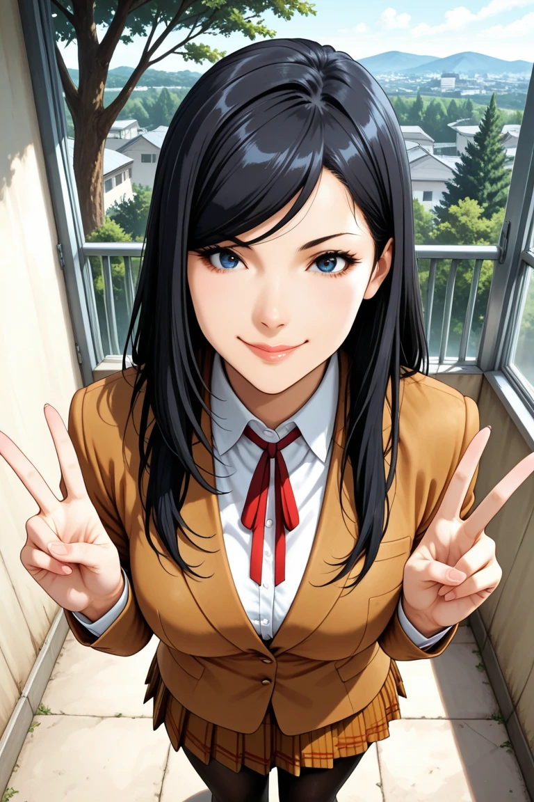 Score_9, score_8_up, score_7_up, 1girl, Kurihara Mari, red neck ribbon ...