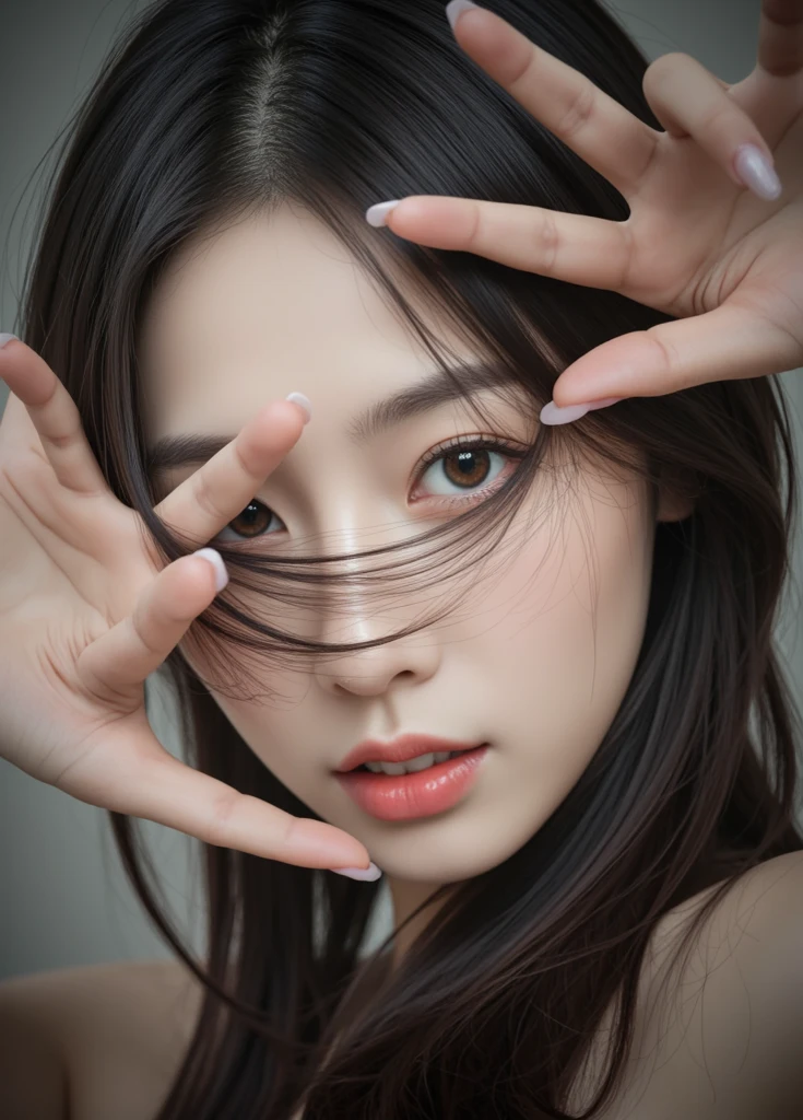 Eyes hidden by hair。 - SeaArt AI