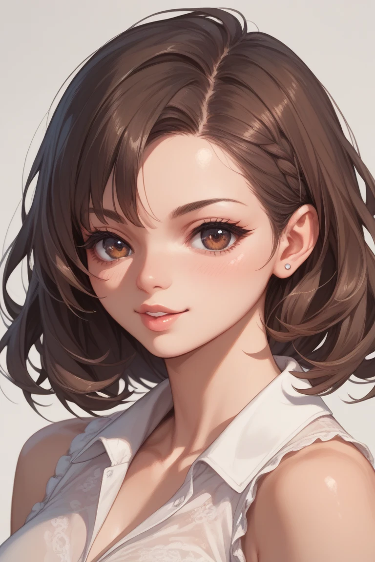 Nahokao、one girl、dark brown hair、 - SeaArt AI