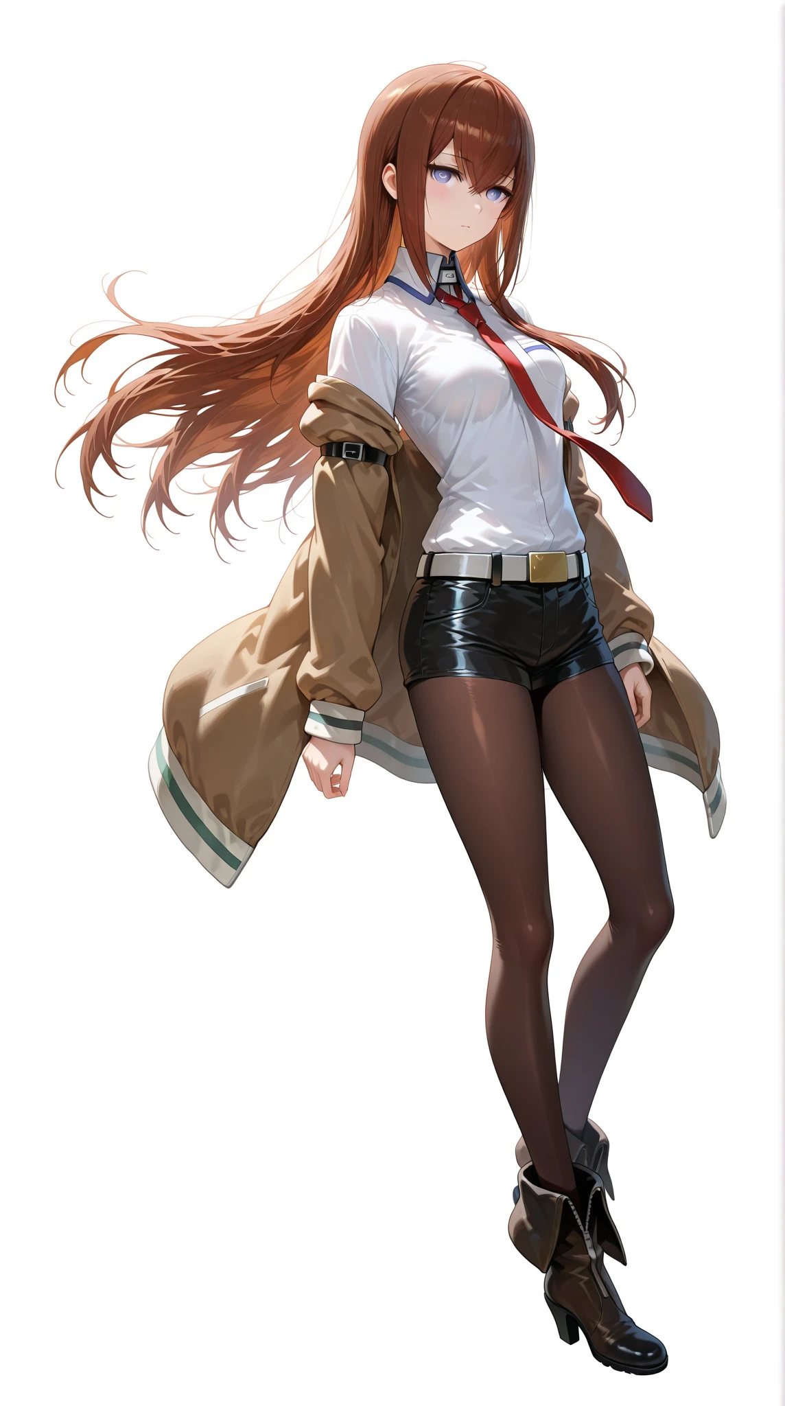 Steins Gate, makise kurisu, white background ,full body - SeaArt AI