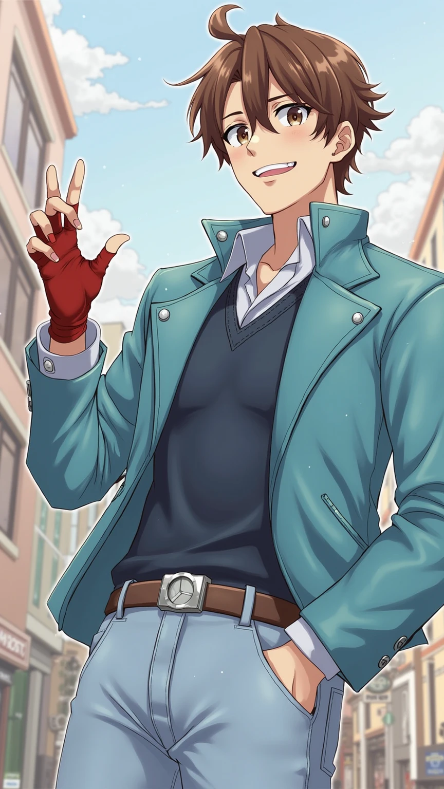 1man，Single， male focus，Brown Anime Style Hair， tall figure - SeaArt AI