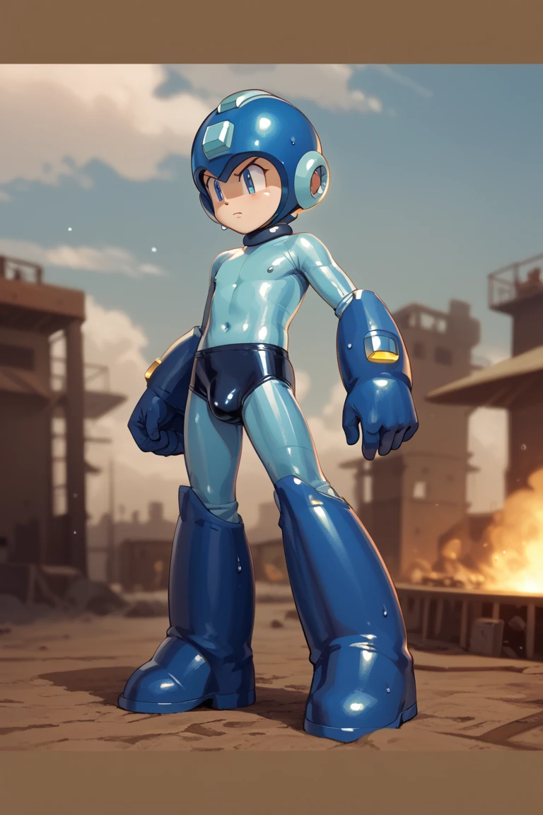 A hyper-realistic full-body rendering of a young man wearing a ...