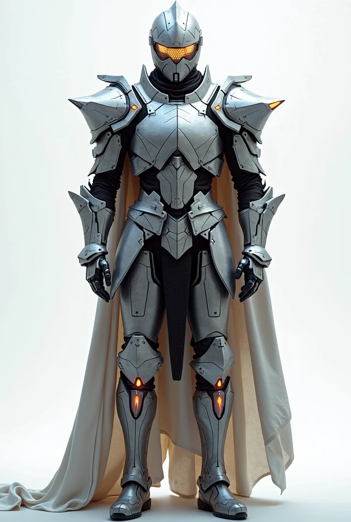 High tech futuristic medieval style knight armor, white background ...
