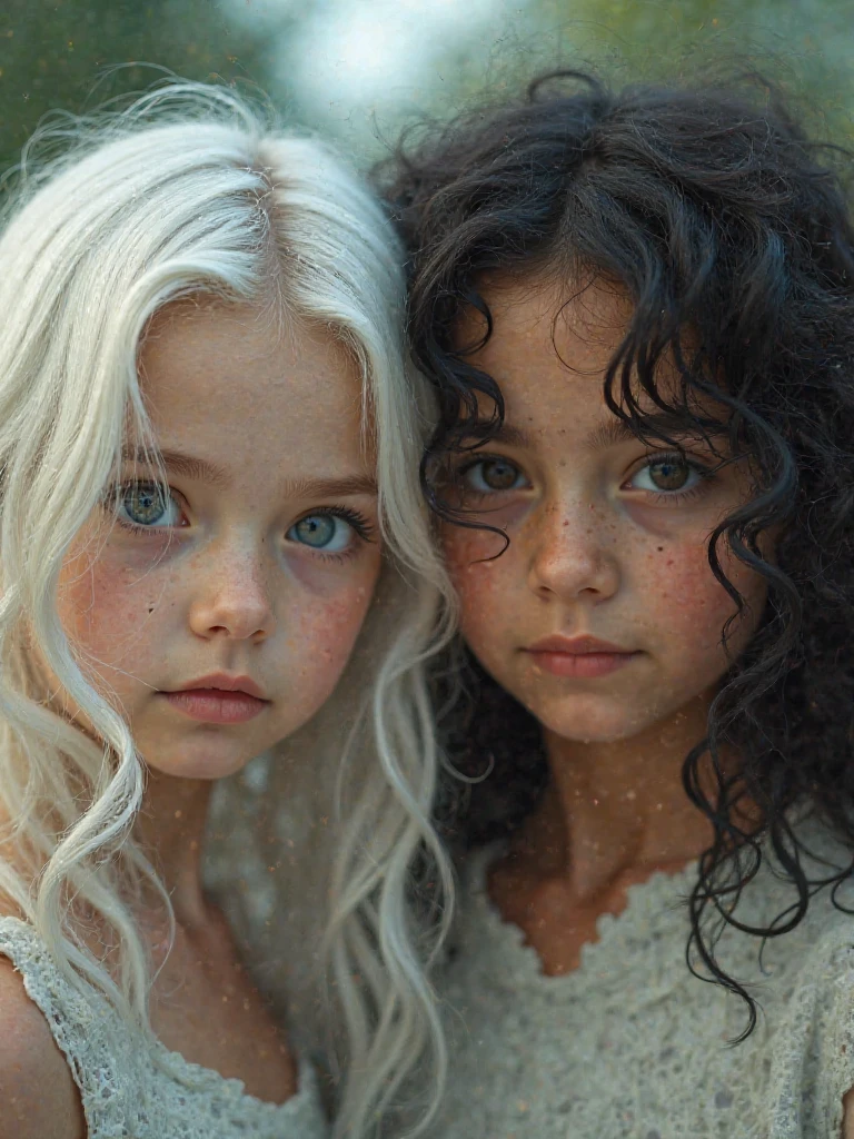 8K ultra HD image, 12 and girls, The , White straight wavy hair and ...