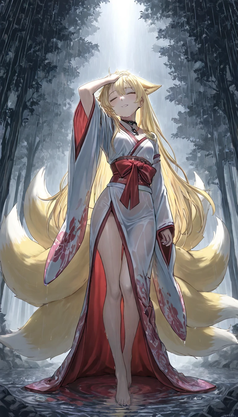 Illustration}}}}},By Yuko Shimizu,An anthropomorphic girl with 9 tails Magi - SeaArt AI