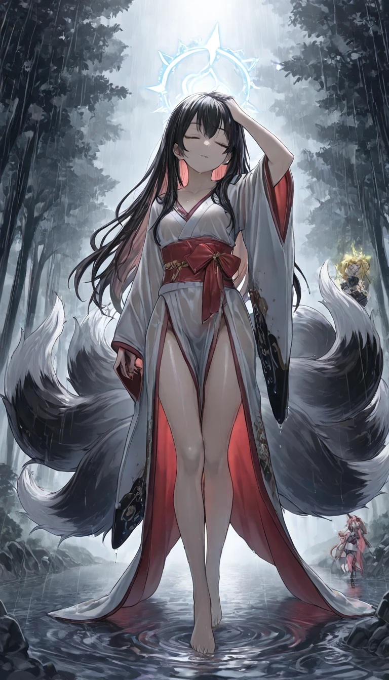 Illustration}}}}},By Yuko Shimizu,An anthropomorphic girl with 9 tails Magi - SeaArt AI