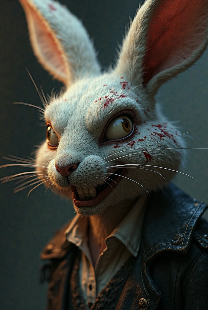 Bunny face, gangster, mafia, clenched teeth, wounded face - SeaArt AI