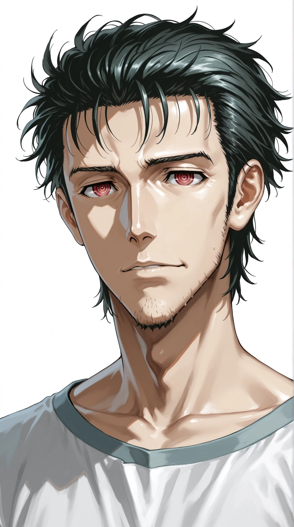 (Steins Gate,Okabe Rintaro, male,white background ),real skin texture ...
