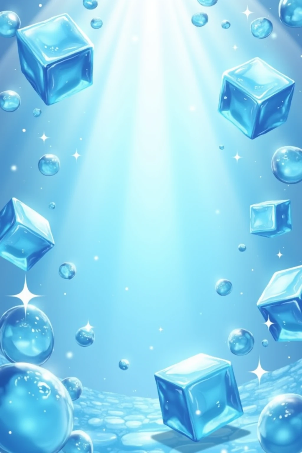 A vibrant and refreshing background filled with floating ice cubes ...