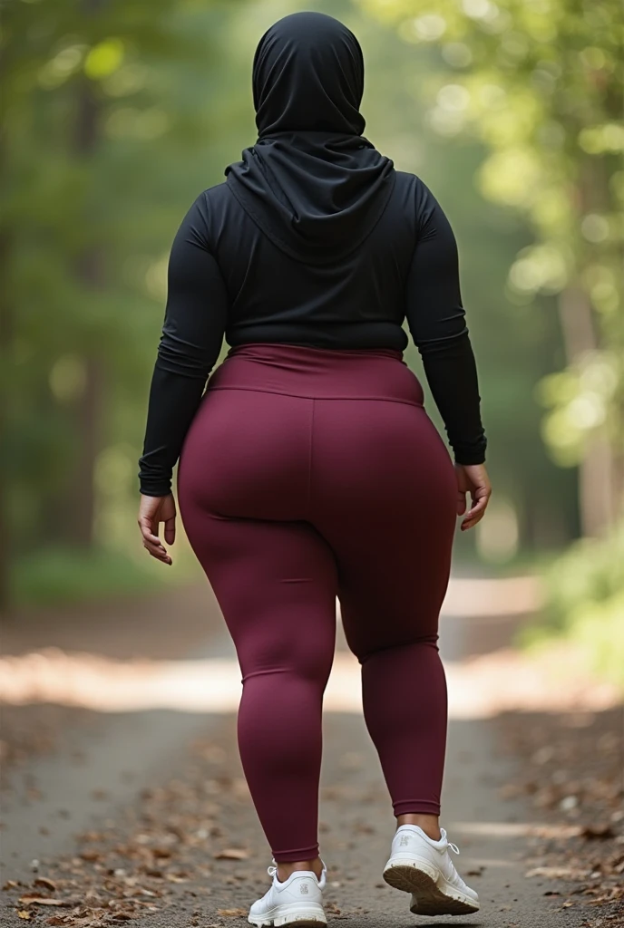 A beautiful woman with black hijab, wearing a long sleeve tight black ...