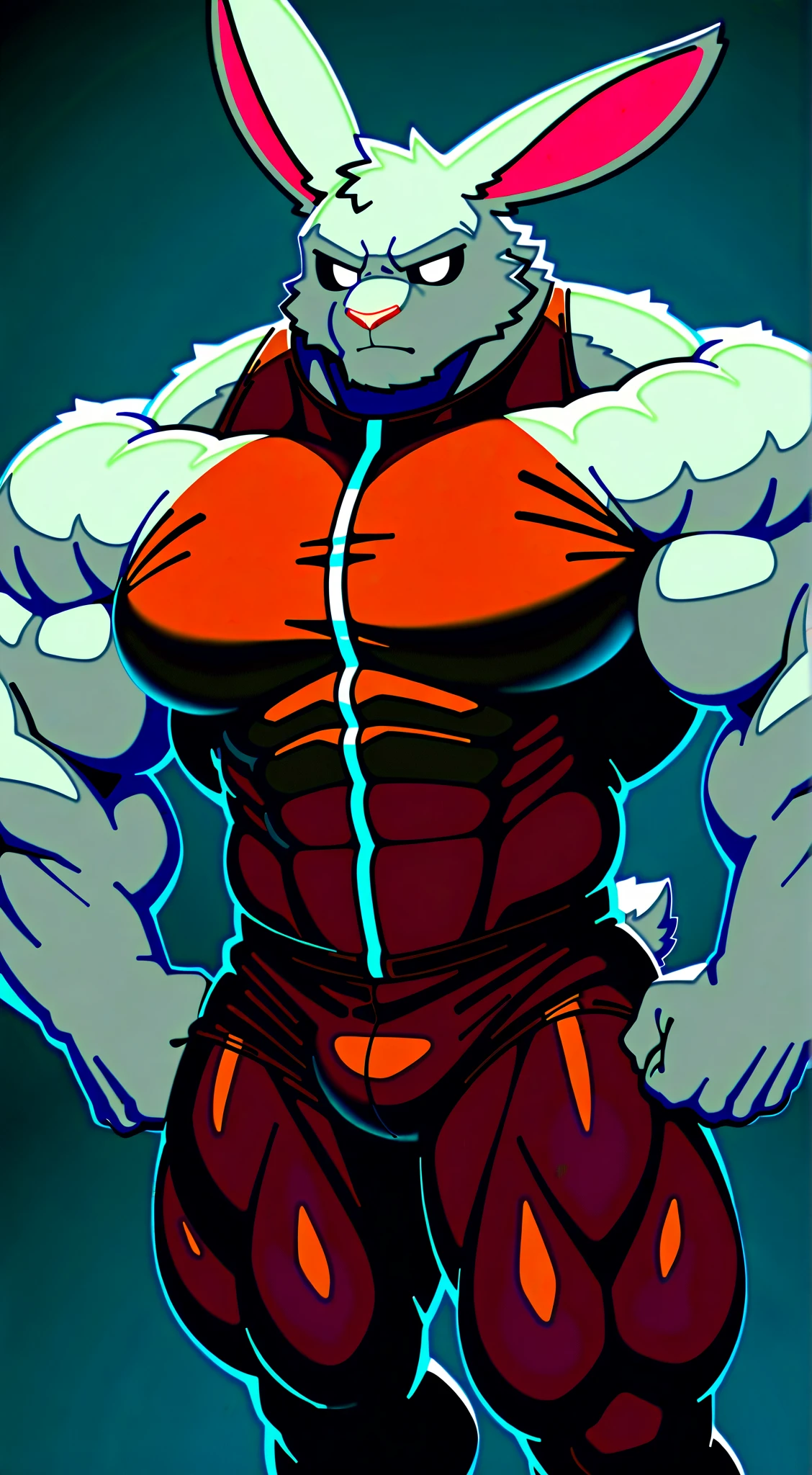 Furry Male White Rabbit ((blaidd)) Big Muscles Big Body Looking at the ...