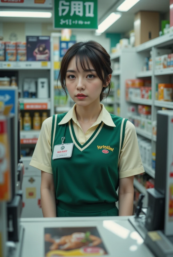 Wore the convenience store uniform on the inside of the FamilyMart ...
