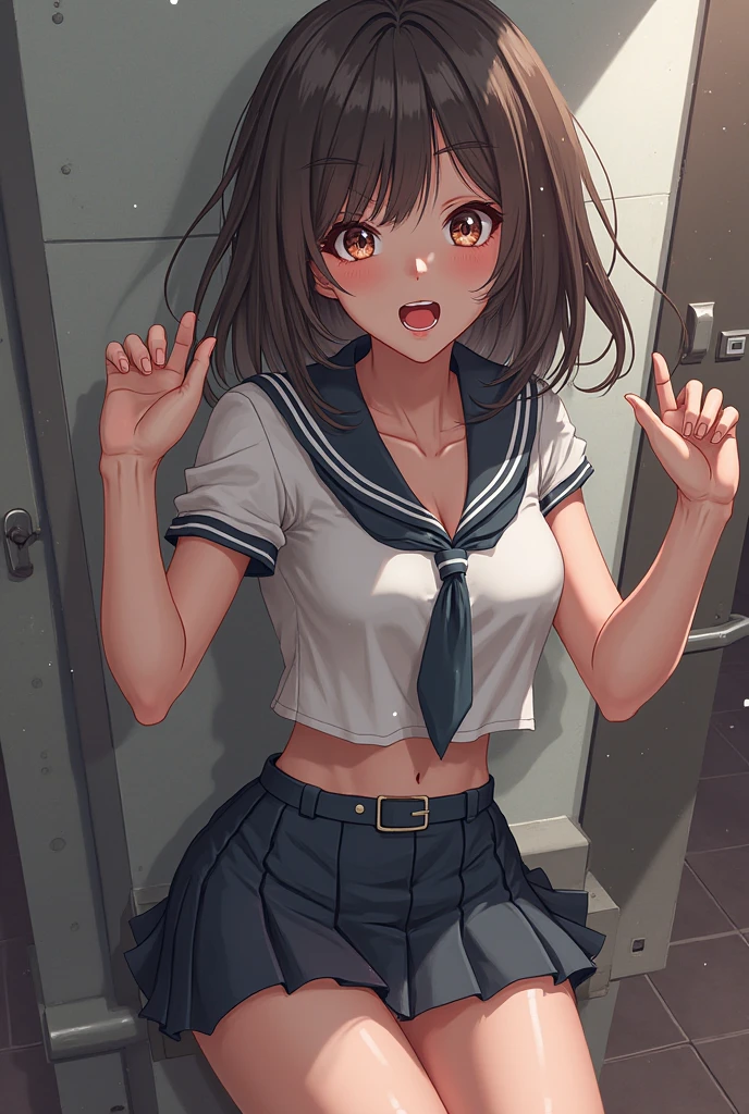 Dildo school uniform girl ahegao - SeaArt AI