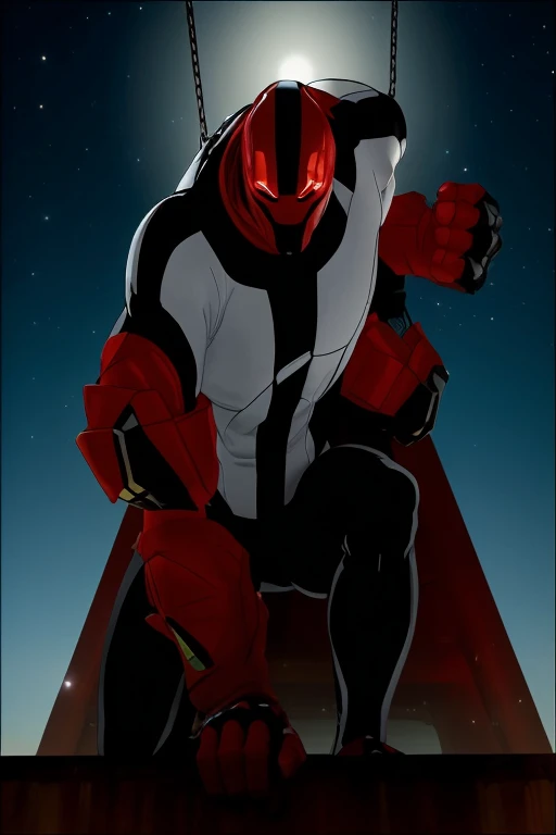 A hyper-realistic alien creature standing on a large suspension bridge ...