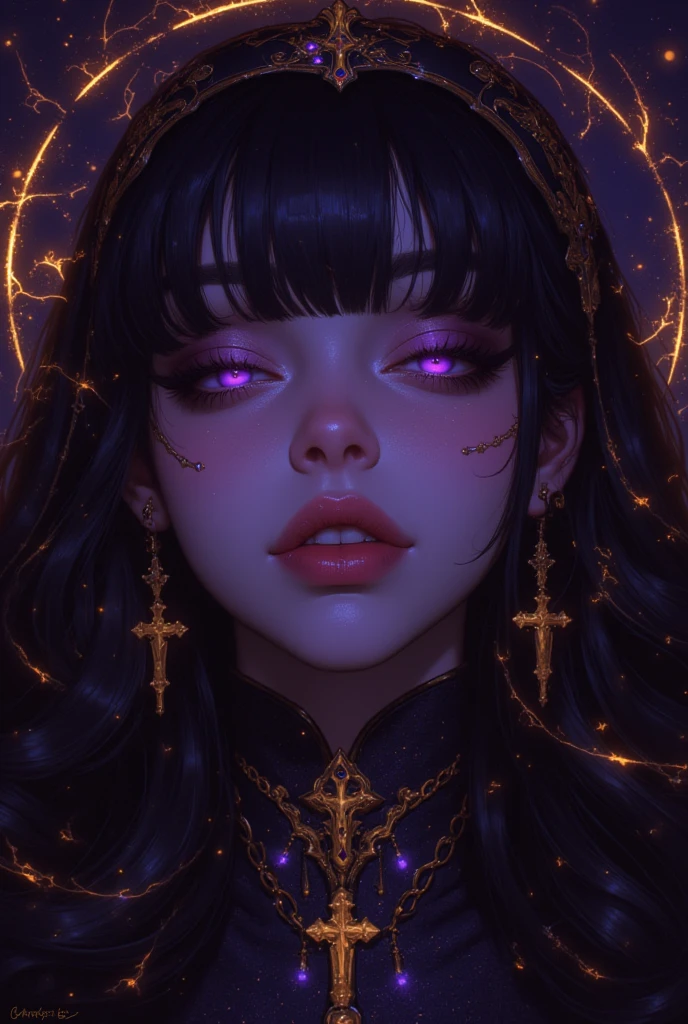 A hyper-detailed, inky dark fantasy portrait of a bold and beautiful ...
