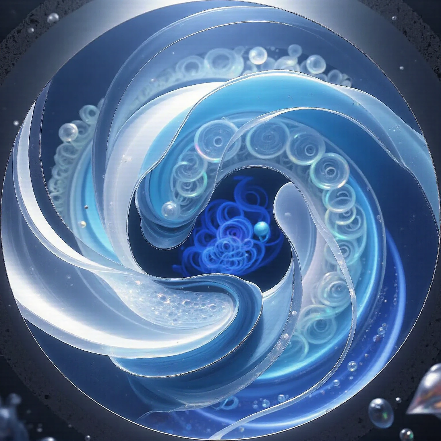 Extreme long shot, 1girl, square deep sea mermaid circling，Indigo ...