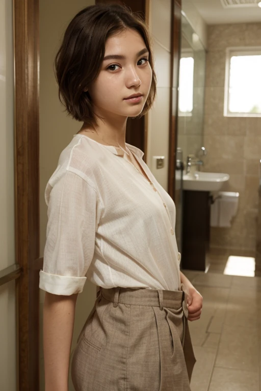 1 girl, age 17-18, beautiful face, england mix japanese, short hair ...
