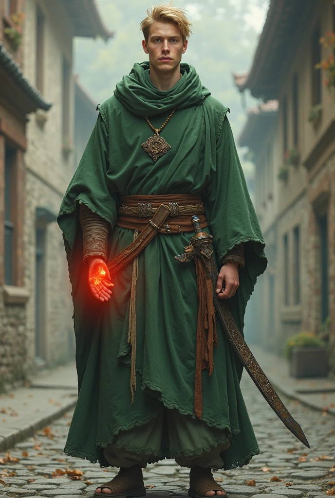 Dnd european male monk way of mercy in early 20s, short golden hair ...