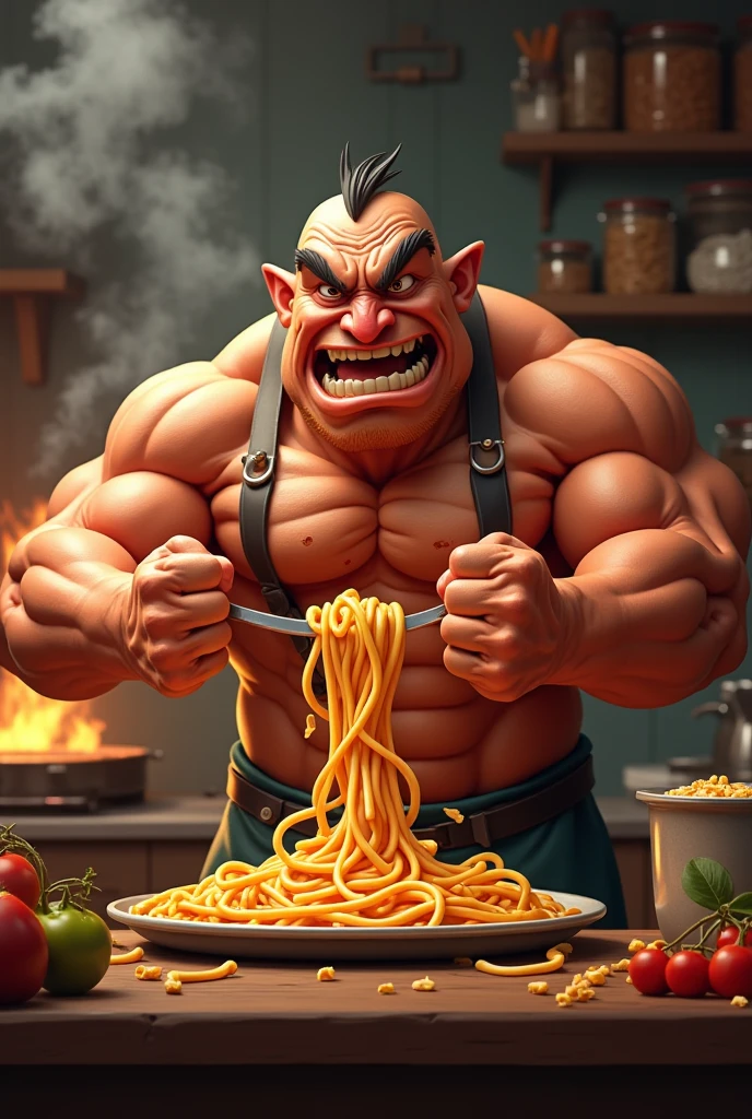 Create Peppino Spaghetti, a muscular and detailed character from the ...