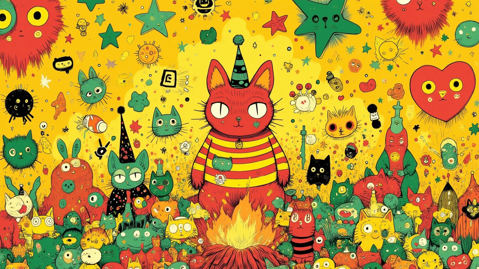 This image features a colorful and abstract composition、The figure of ...