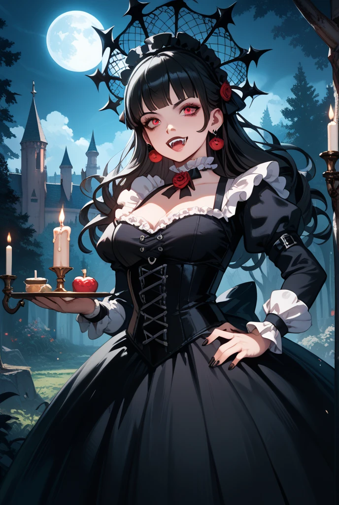 A horizontal illustration of a vampire version of "Beauty and the Beast ...