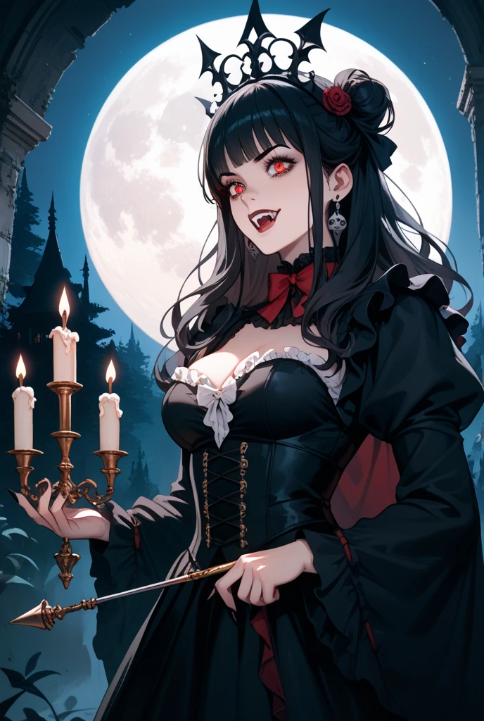 A horizontal illustration of a vampire version of "Beauty and the Beast ...