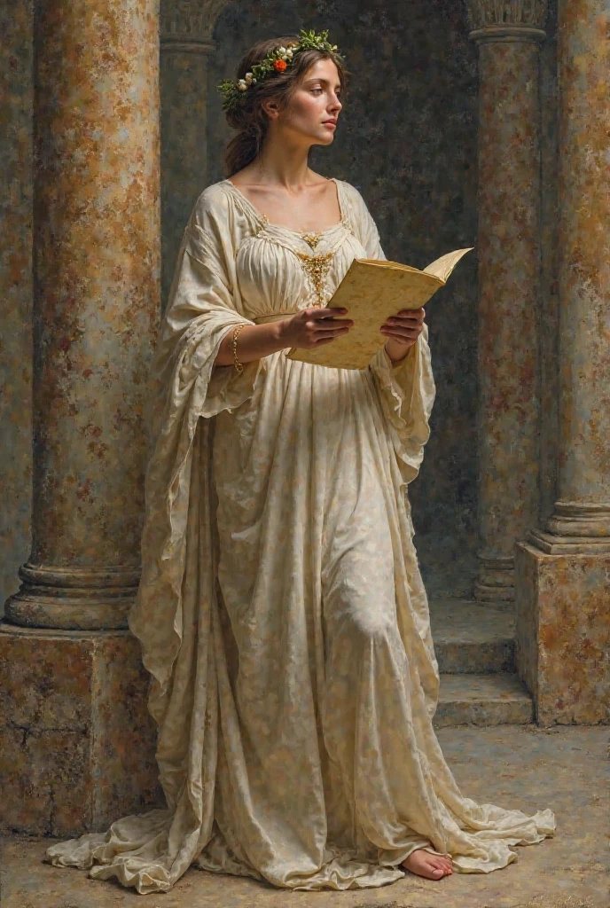 A symbolic picture of BC era lady writer - SeaArt AI