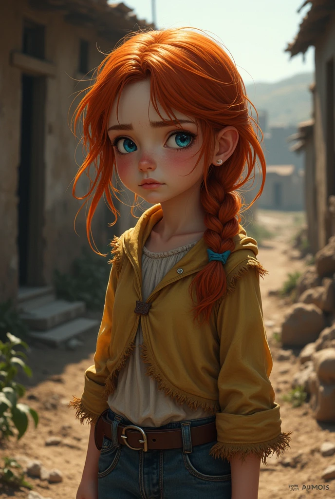 Red Haired, Blue Eyed, , Turkish Girl, Dirty Clothes, Outside - SeaArt AI