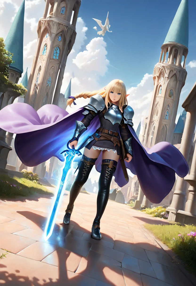 A picture of a female elf, fantasy swashbuckler, fantasy fencer - SeaArt AI