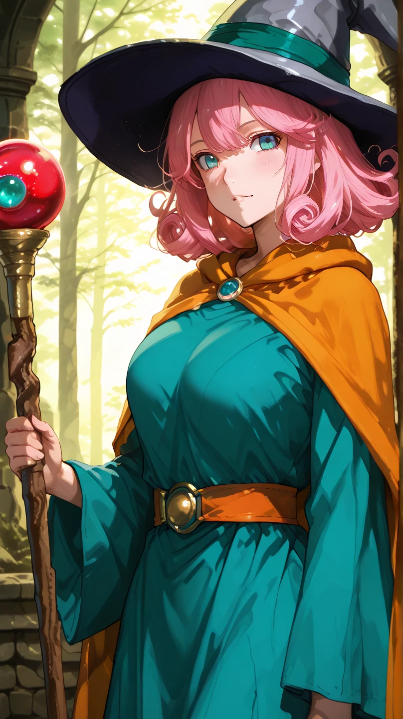 A high-quality anime-style female mage character with shoulder - SeaArt AI