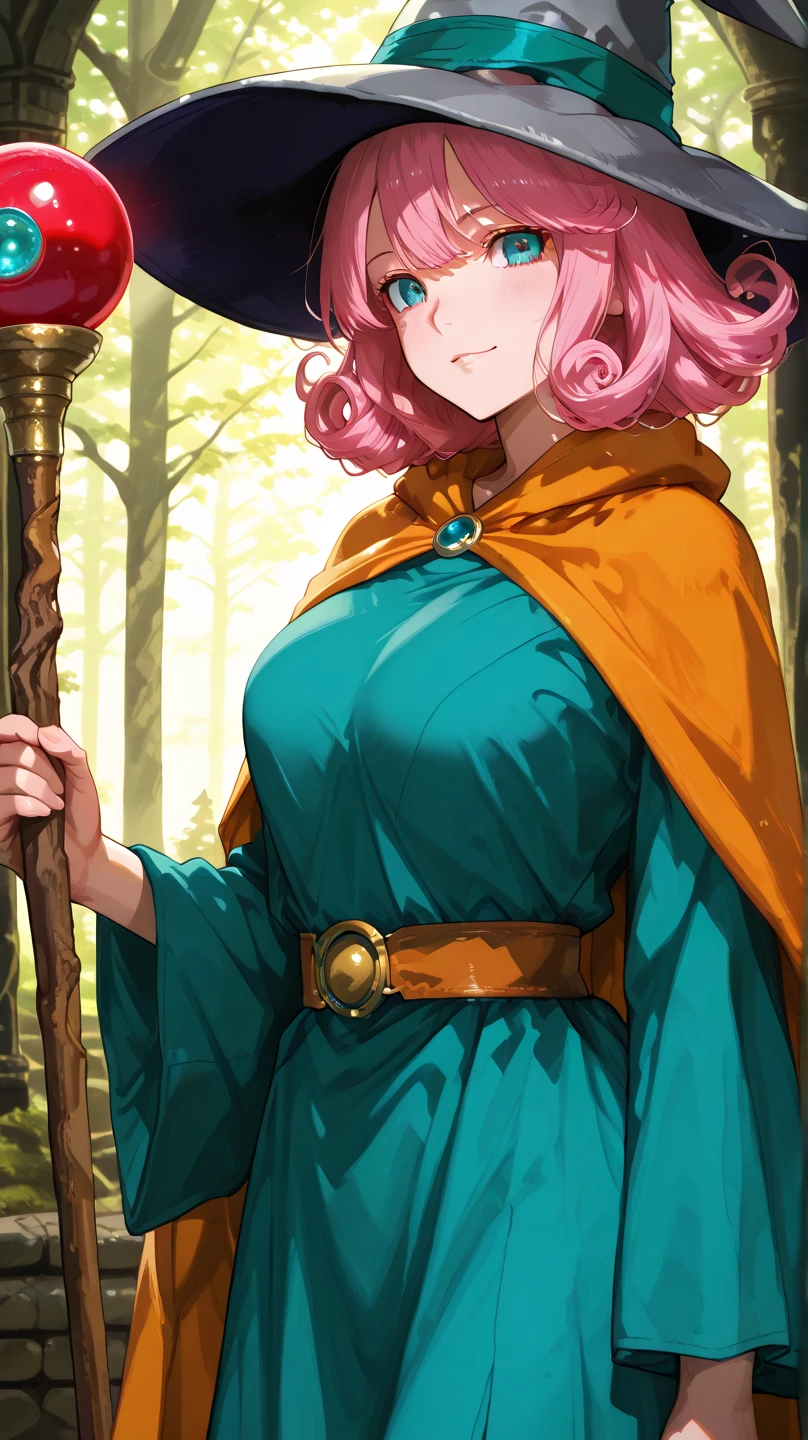 A high-quality anime-style female mage character with shoulder - SeaArt AI
