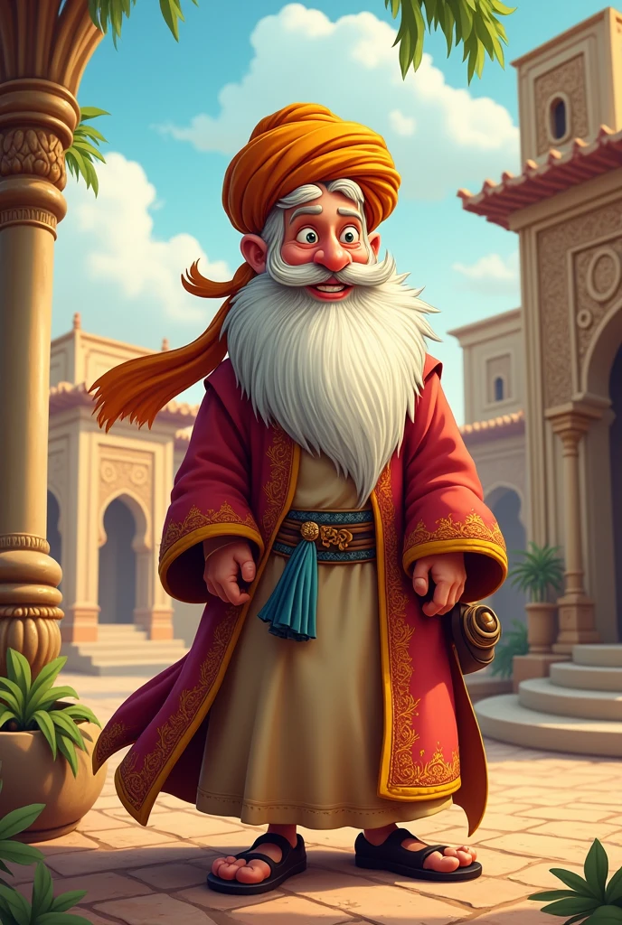 “Cartoon character of Molla Nasreddin, Middle Eastern wise man with ...