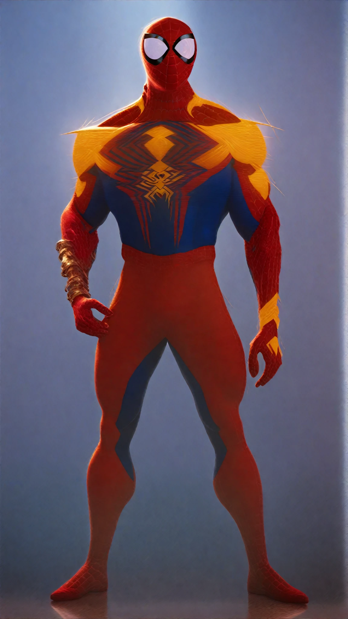 Spider-Man and Spider-Man 2099 standing shoulder to shoulder - SeaArt AI