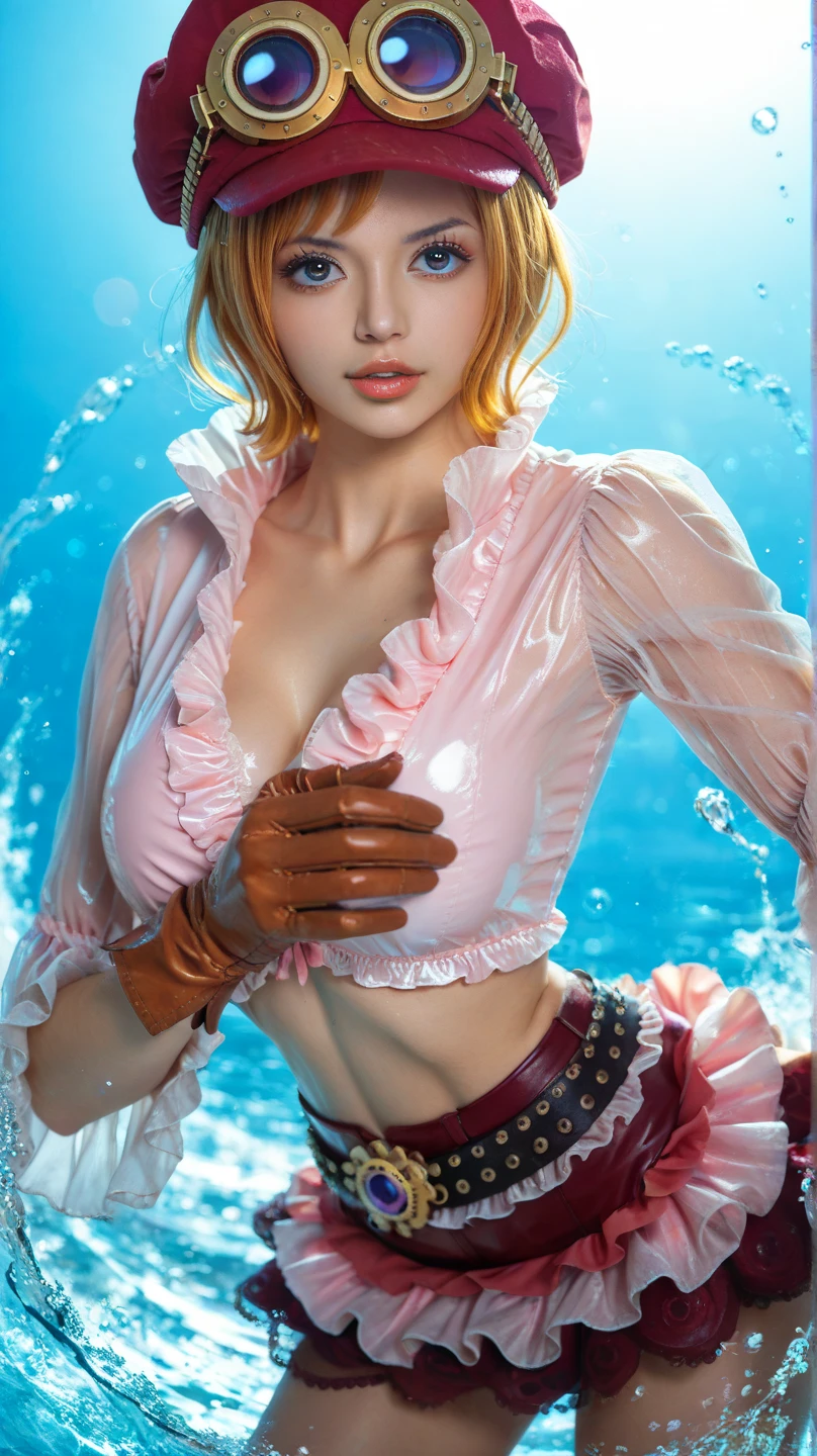 Koala from One Piece, 1girl, solo, orange short hair with swept bangs - SeaArt AI